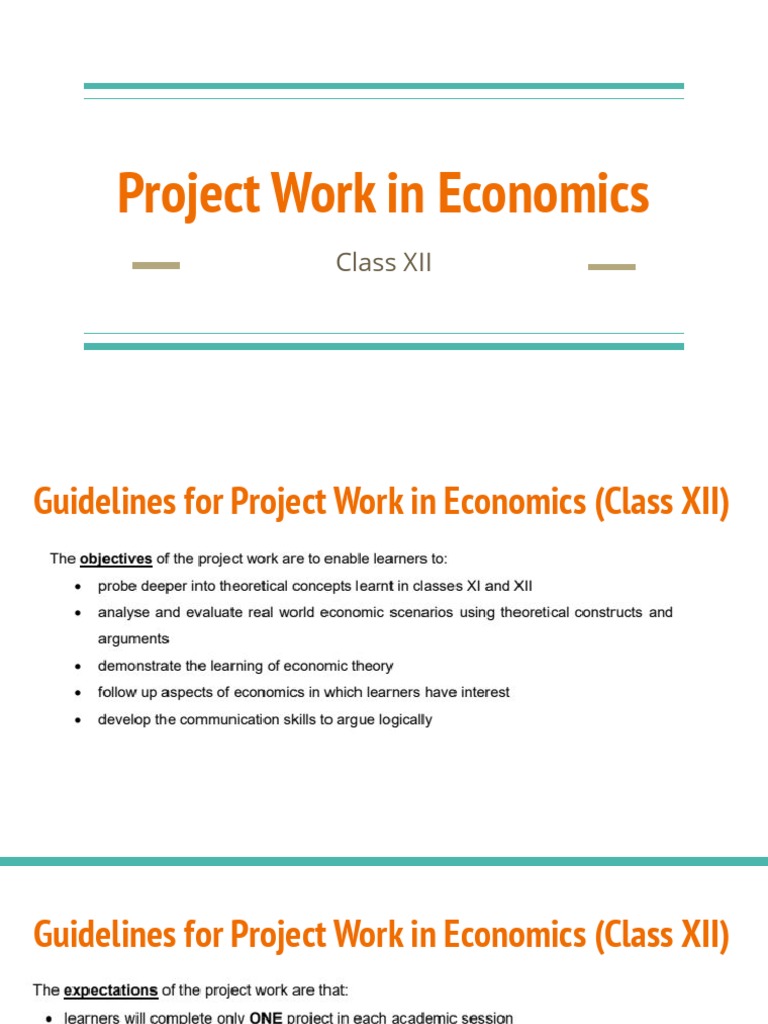 Class 12 Economics Project Guidelines | PDF | Citation | Economics