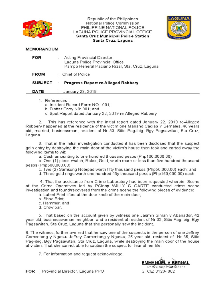 Progress Report | PDF | Crime Scene | Criminal Justice