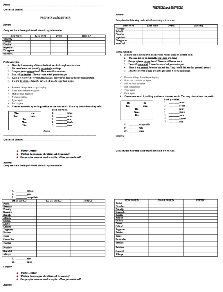 Prefix and Suffix | PDF | Semantic Units | Syntax