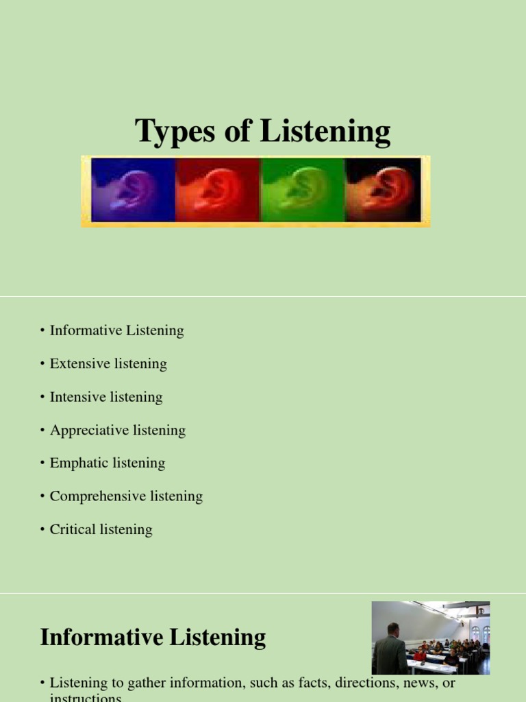 Types of Listening Explained | PDF | Nonverbal Communication | Applied ...