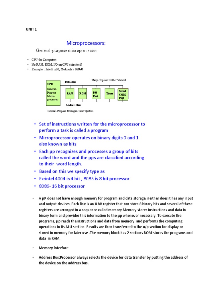 Microprocessors: General-purpose microprocessor | PDF | Central Processing Unit | Microcontroller