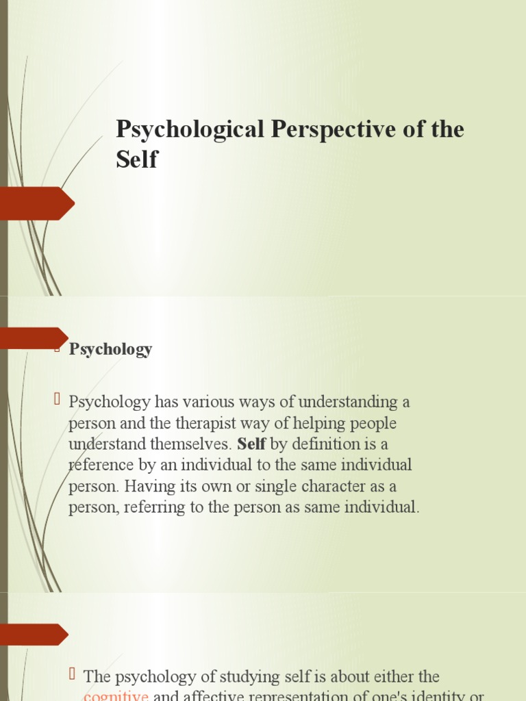 Psychological Perspective of The Self | PDF | Id | Self