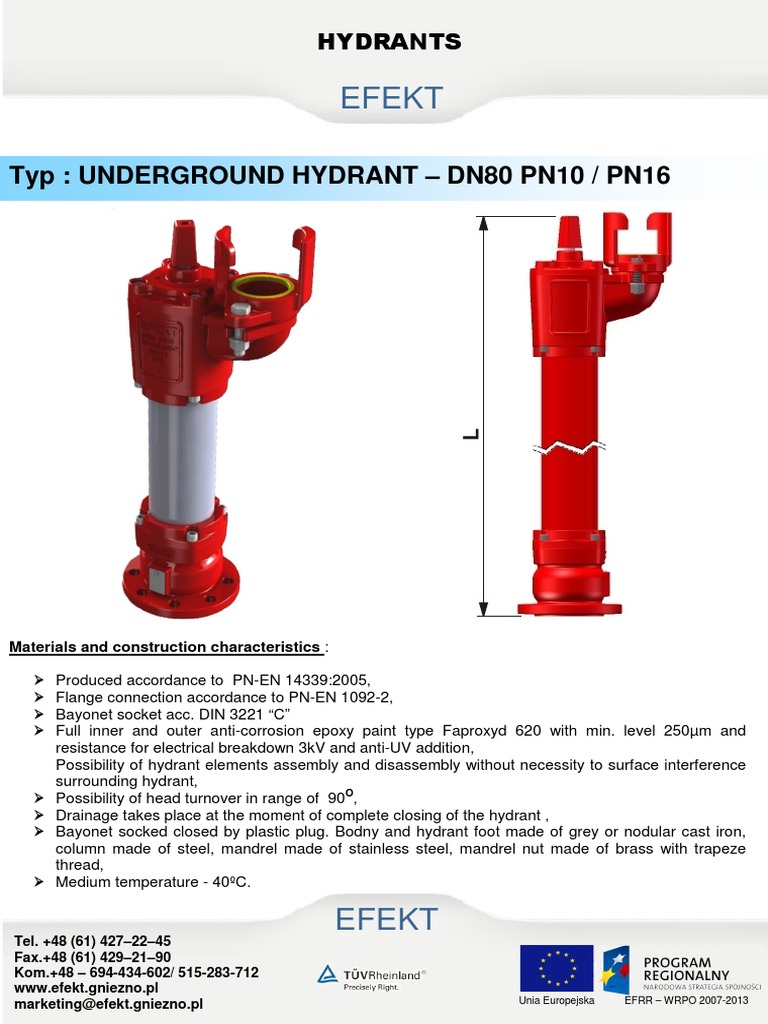 Efekt: Typ: Underground Hydrant - Dn80 Pn10 / Pn16 | PDF | Mechanical ...