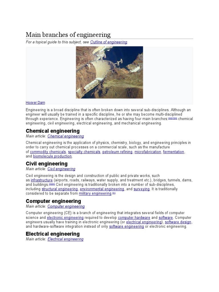Main branches of engineering overview | PDF | Computer Aided Design ...