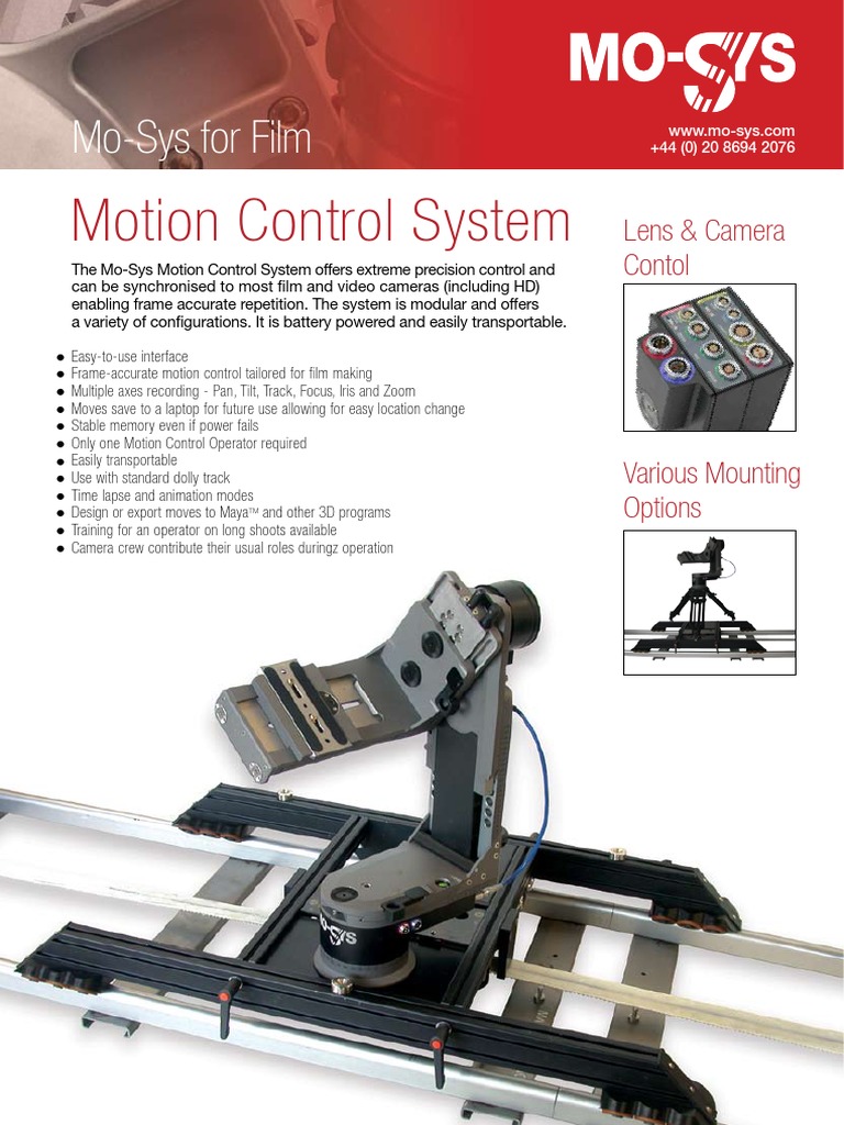 Motion Control System: Mo-Sys For Film | PDF | Camera | Media Technology