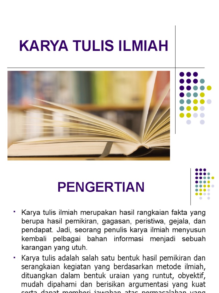 Kriteria Karya Tulis Ilmiah Indusif | PDF