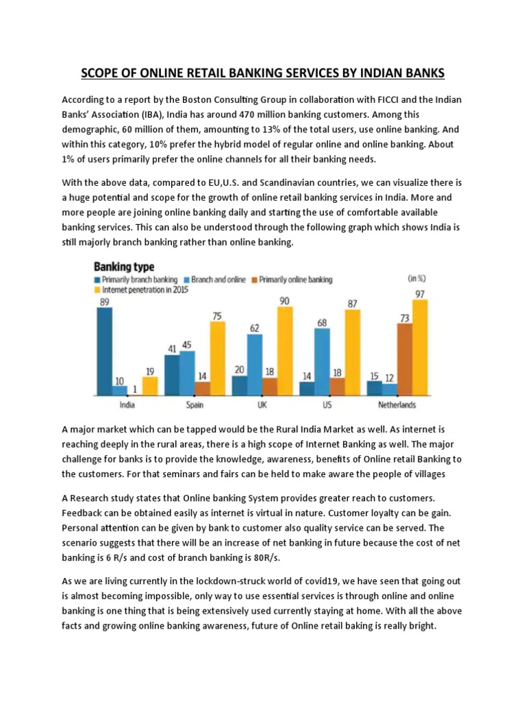 Scope for Growth of Online Retailing in Indian Banking | PDF