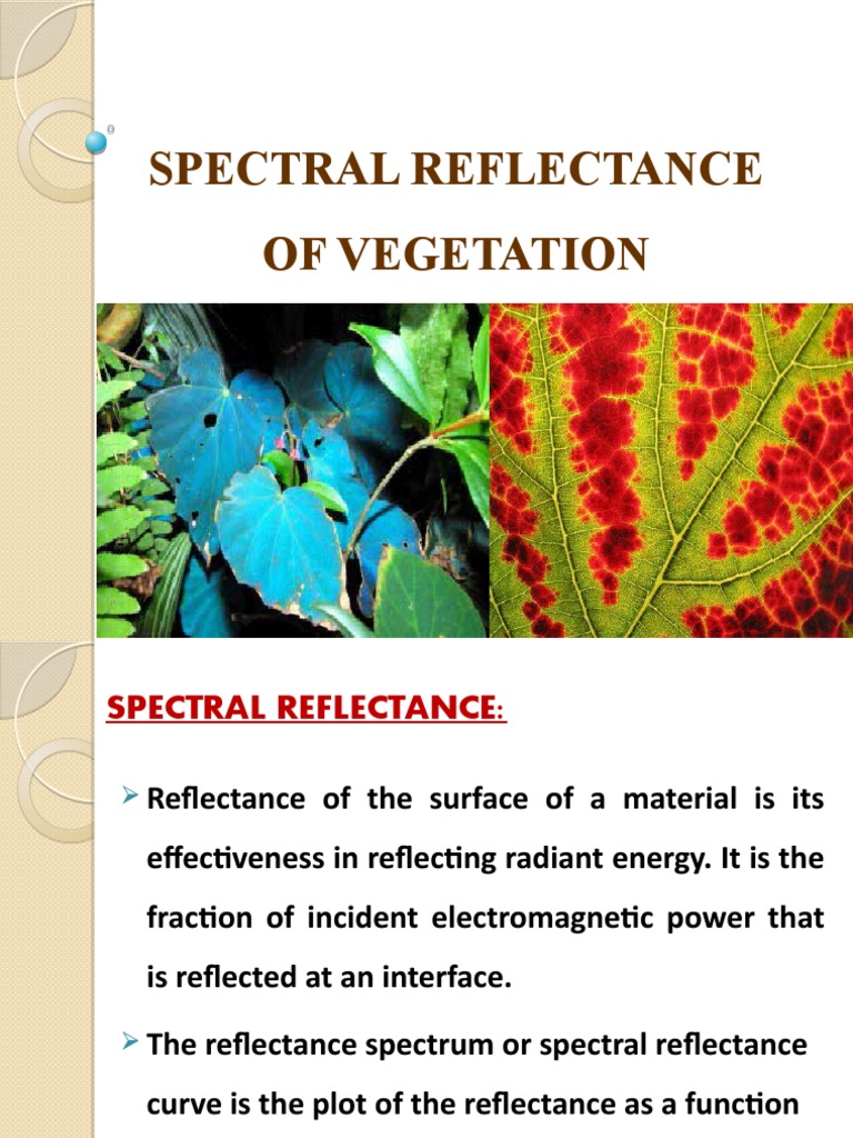 Spectral Reflectance of Vegetation | PDF | Electromagnetic Spectrum ...