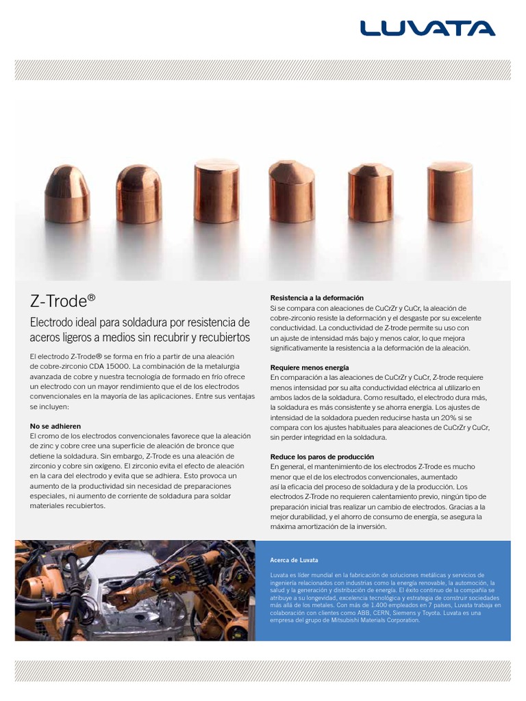 Z-Trode A4 Spanish | PDF | Aleación | Soldadura