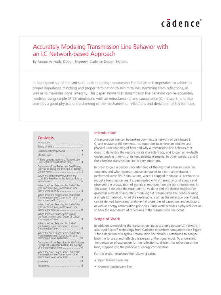 Transmission Line Modeling PDF | PDF | Science & Mathematics
