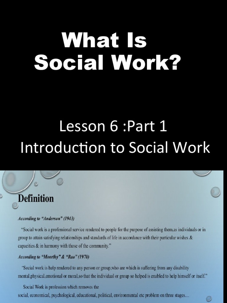 What Is Social Work PDF Social Work Community