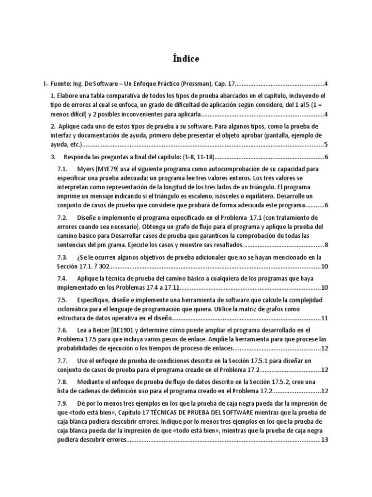 I. - Fuente Ing. de Software Un Enfoque Práctico (Pressman), Cap. 17. | PDF | Programa de ...