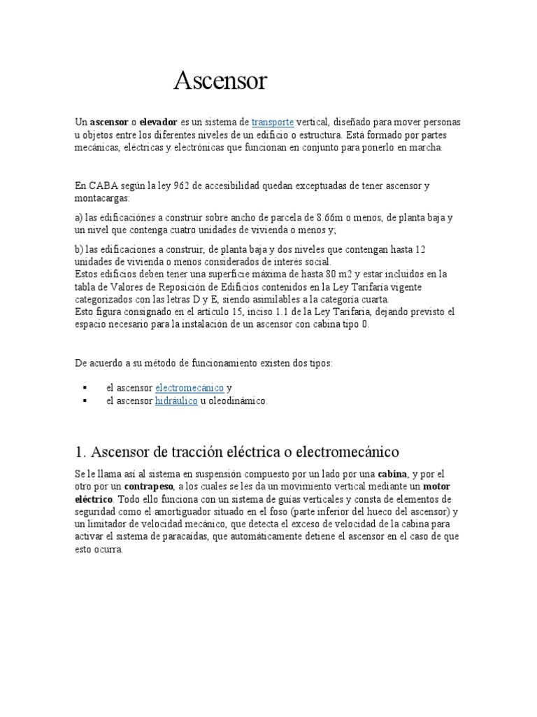 Ascensor | PDF | Ascensor | Transporte