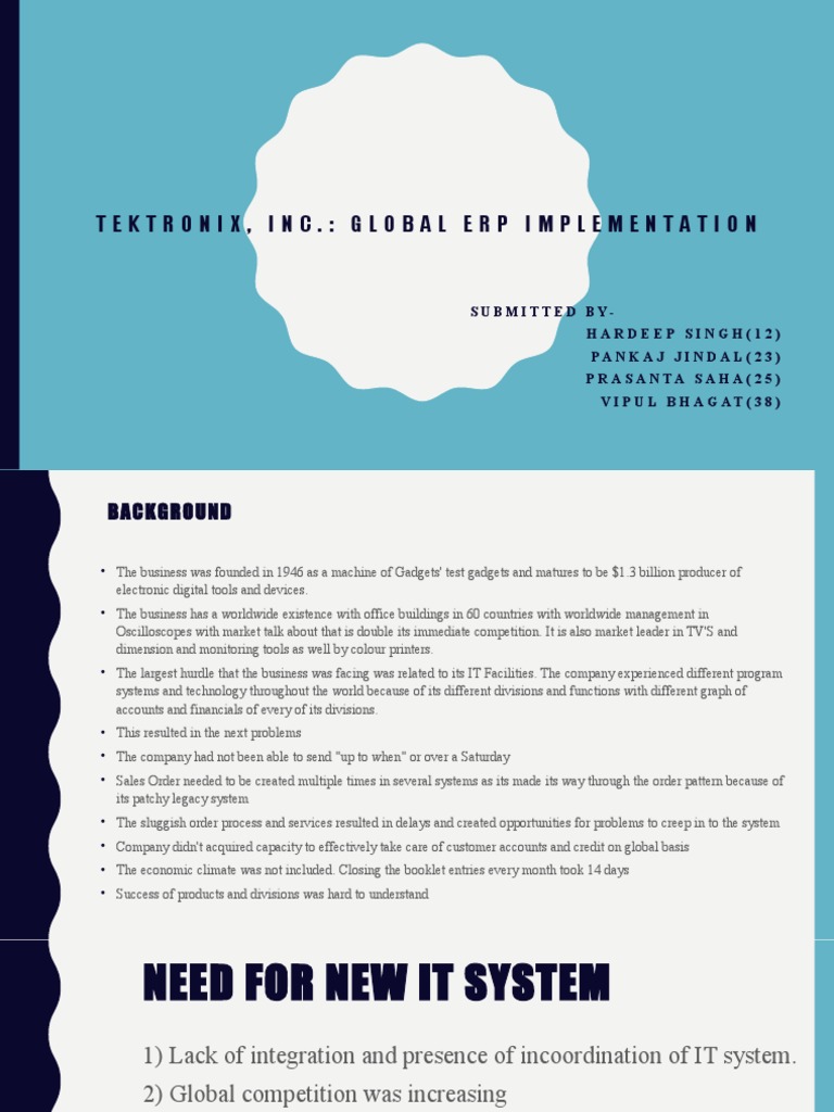 Tektronix Global Erp Implementation - Final | PDF | Enterprise Resource Planning | Computing