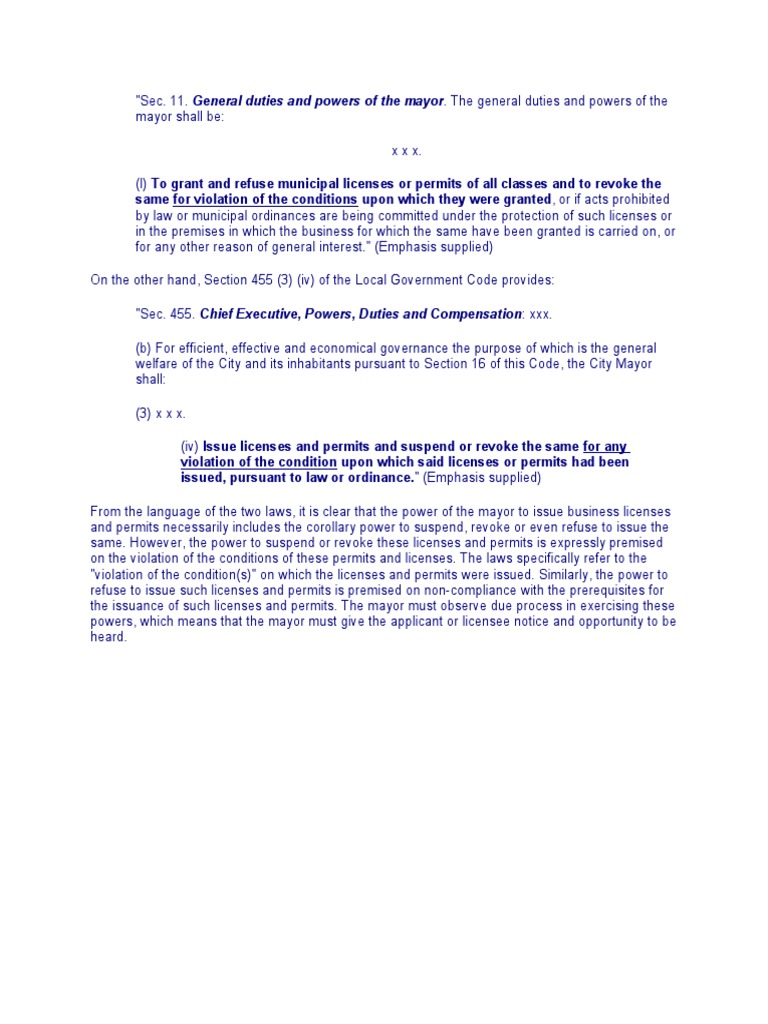 Mayors Permit | PDF | License | Local Government