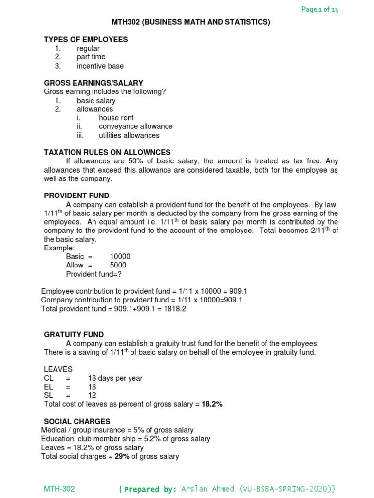 MTH302 Short Notes (Mid - Term) Lecture 1 To 22 | PDF | Discounts And ...