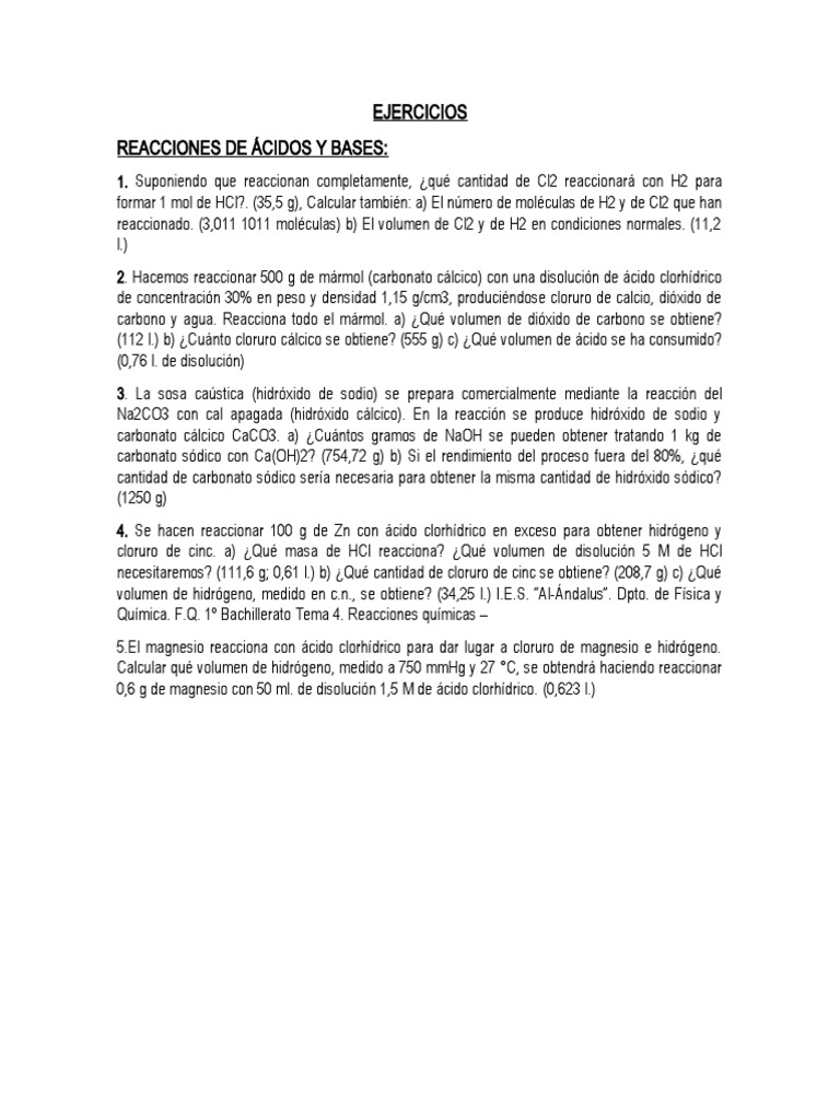 Ejercicios Bioqca | PDF