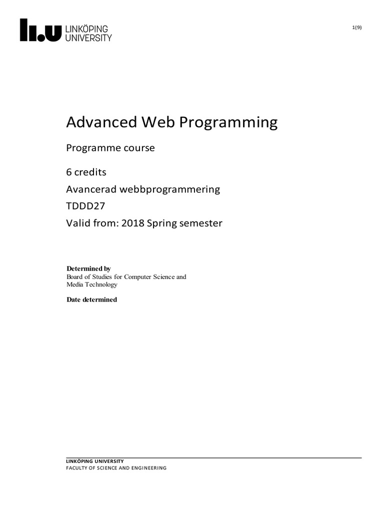 Syllabus Advanced Web Programming | PDF | Test (Assessment) | Web ...