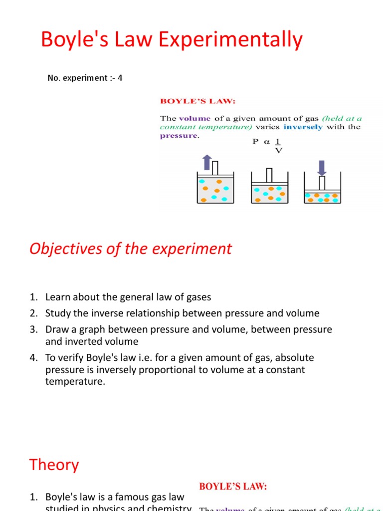 Boyle's Law Experiment | PDF | Pressure | Gases