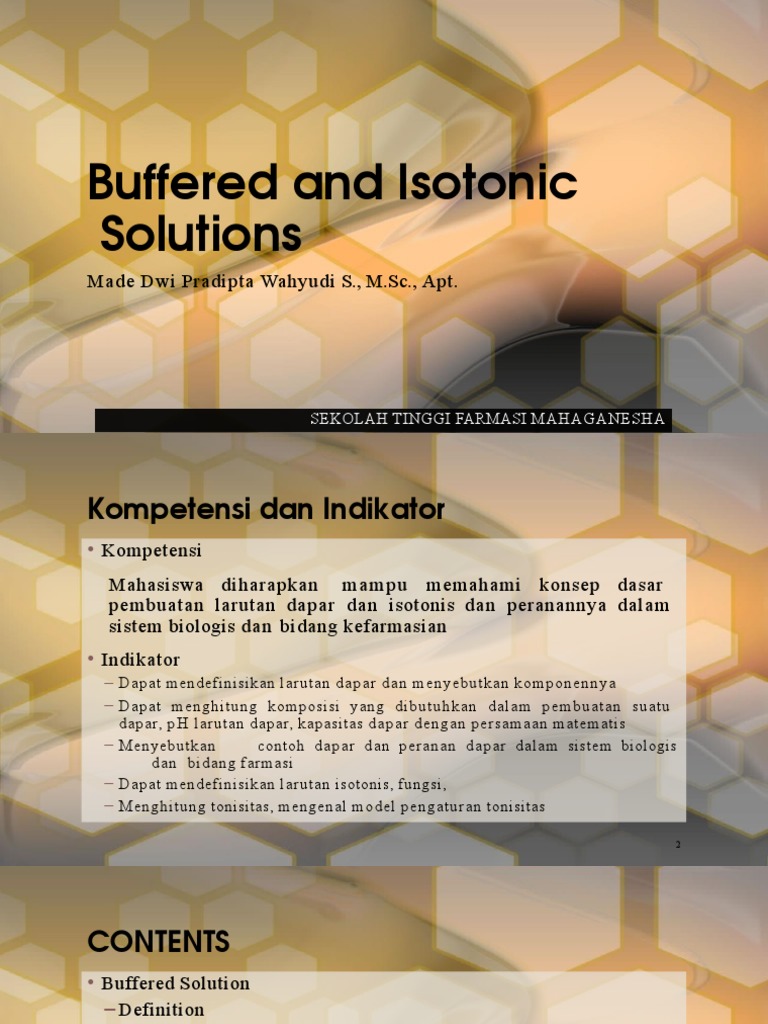 Buffered and Isotonic Solutions-Dikonversi | PDF | Buffer Solution | Ph