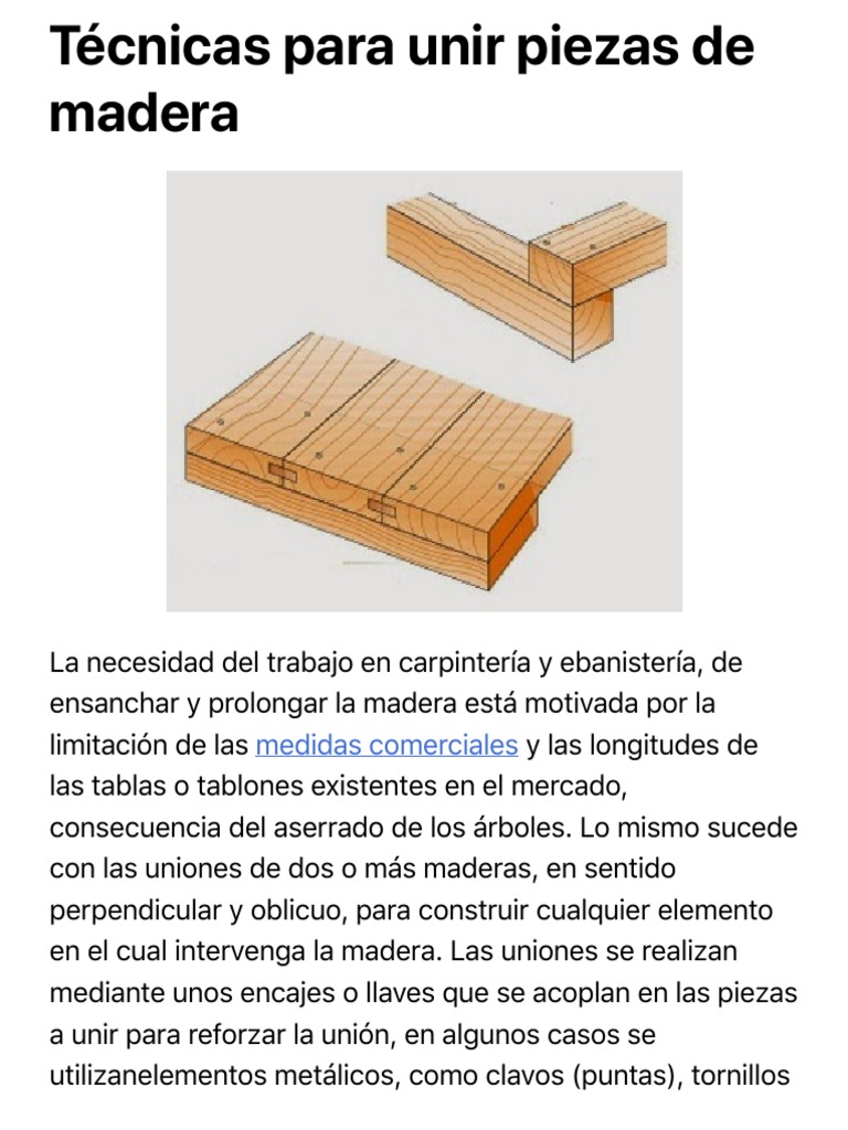 Técnicas para Unir Piezas de Madera - Forestal Maderero | PDF ...