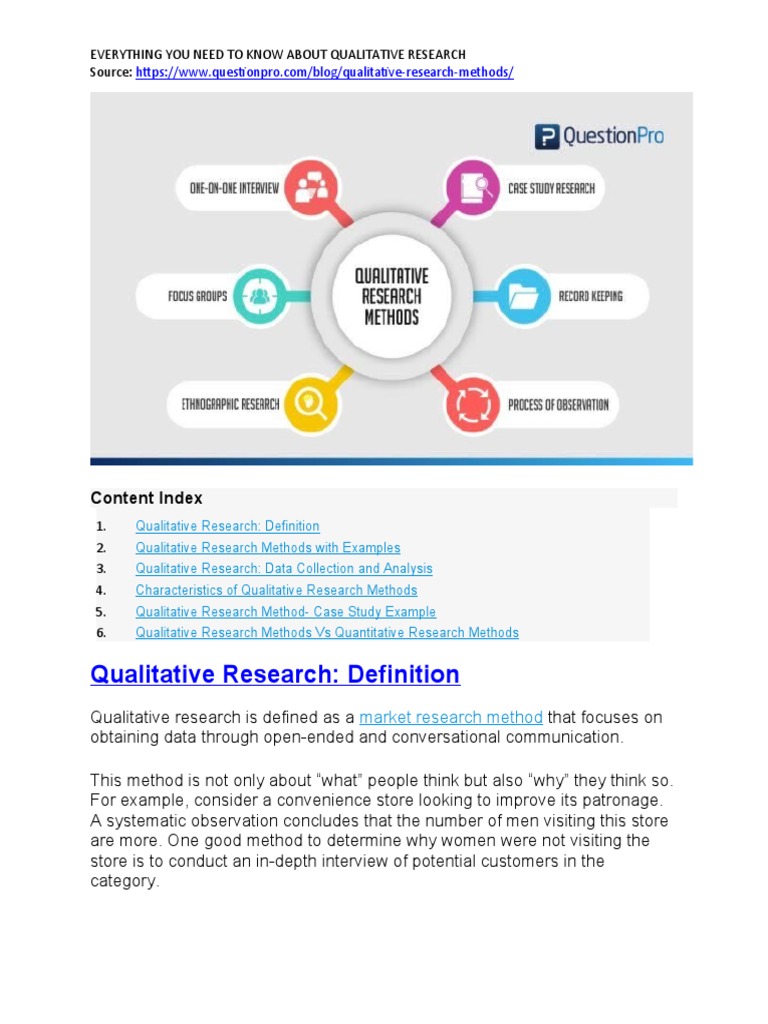 Everything You Need To Know About Qualitative Research Part I | PDF ...