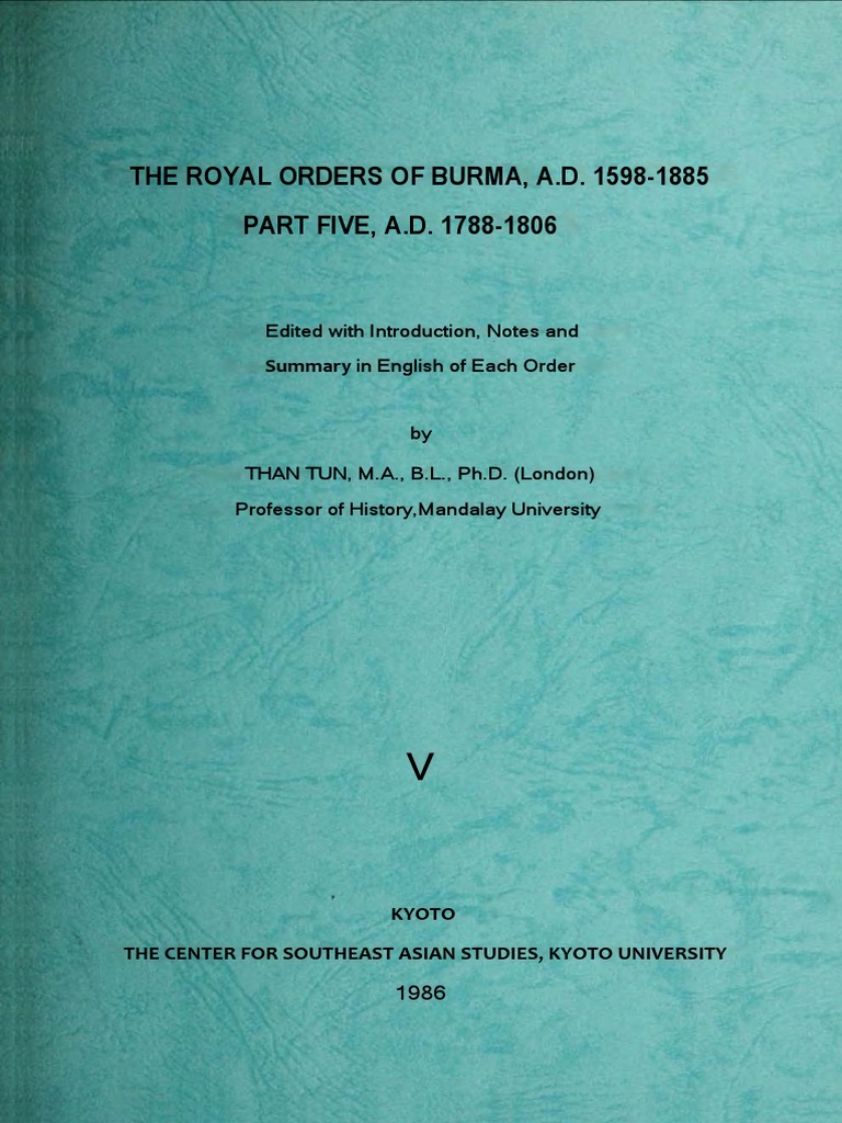 Than - Tun 1986 Royal - Orders - of - Burma 05 en Ocr To PDF | PDF ...