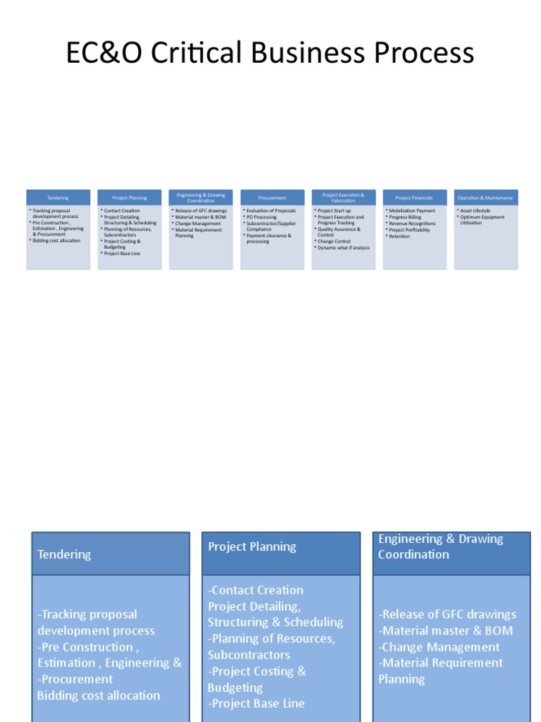 EC&O Critical Business Process | PDF | Project Management | Procurement