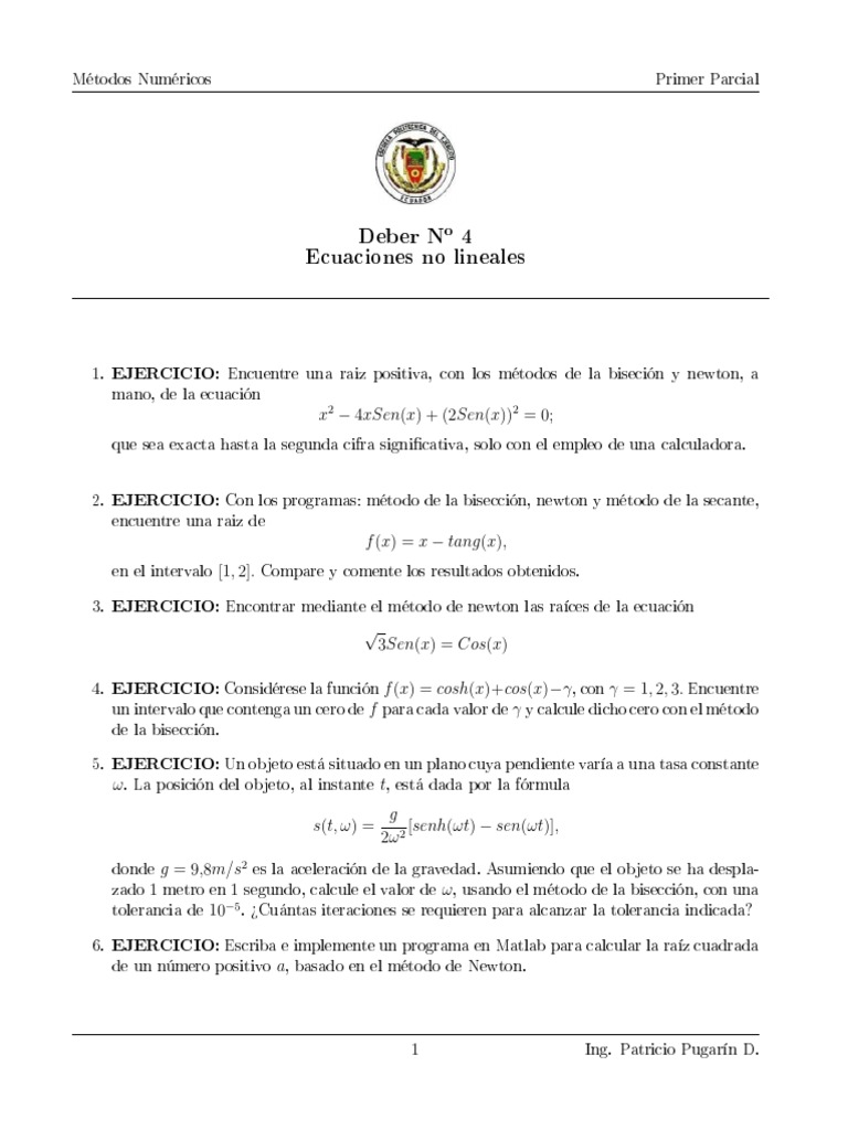 Deber N4 No Lineales Semana5 PDF | PDF