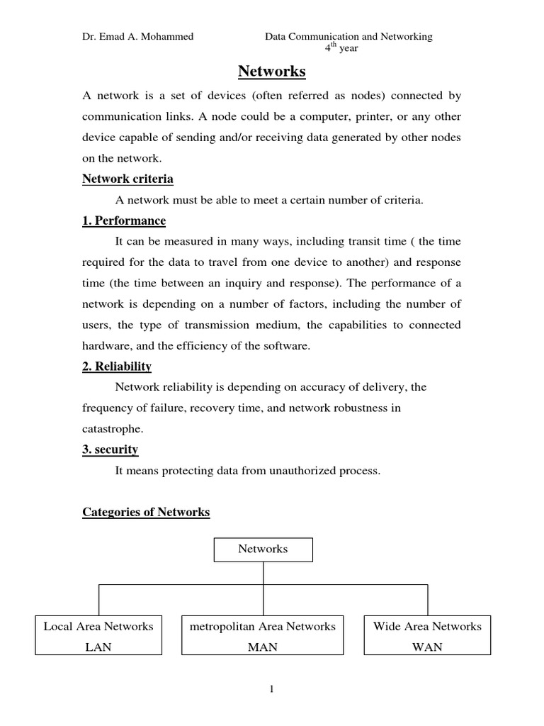 Networks: Network Criteria | PDF | Network Topology | Local Area Network