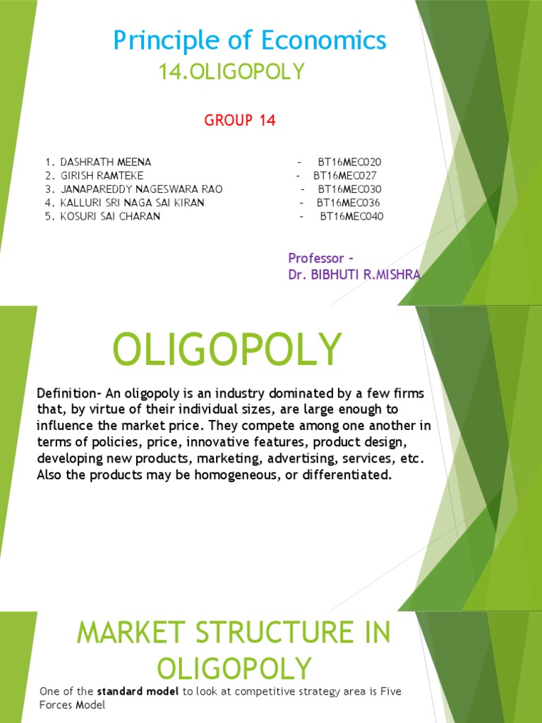 Principle of Economics: 14.oligopoly | PDF | Oligopoly | Game Theory