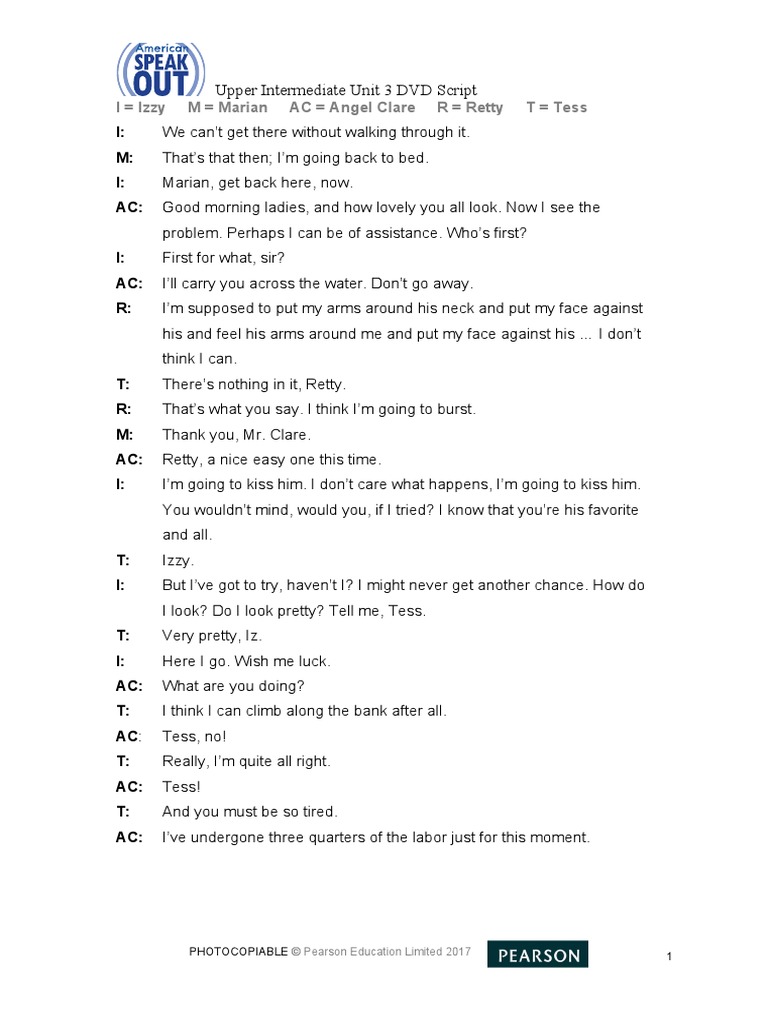 Upper Intermediate Unit 3 DVD Script: I: M: I: AC | PDF