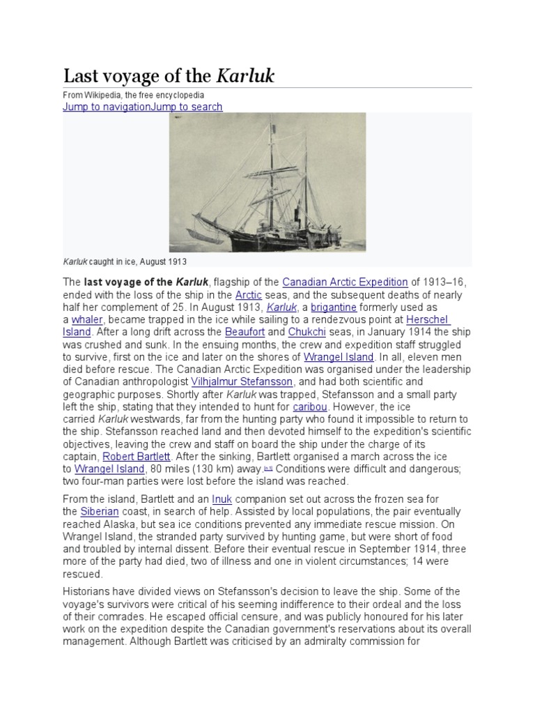 Last Voyage of The Karluk: Jump To Navigation Jump To Search | PDF ...
