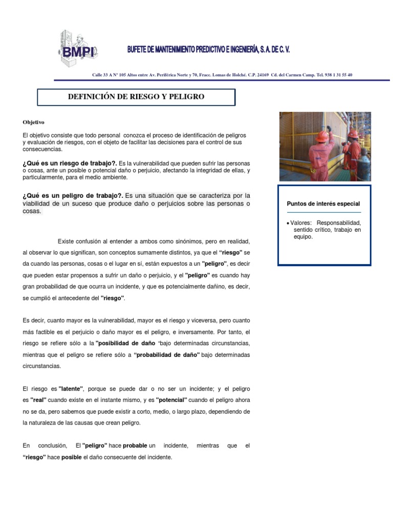 Definicion de Riesgo o Peligro | PDF | Riesgo | Cognición