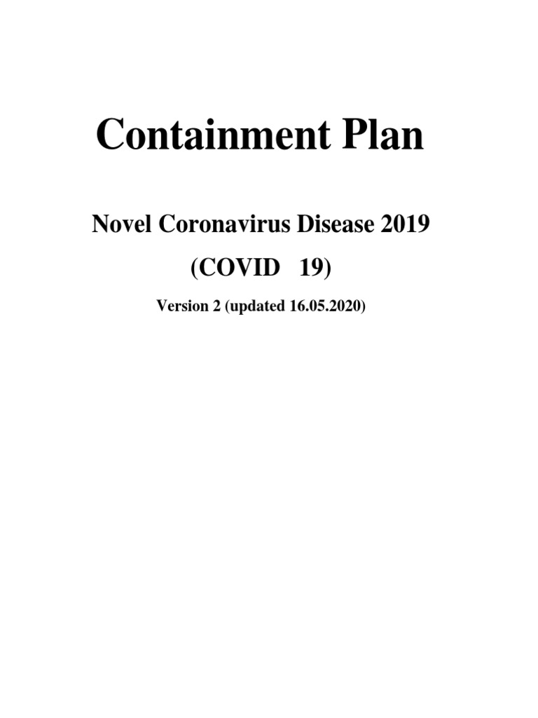 Containment Plan: Novel Coronavirus Disease 2019 (COVID 19) | PDF ...