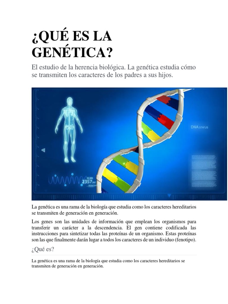 Qué Es La Genética | Descargar gratis PDF | Genética | Gene