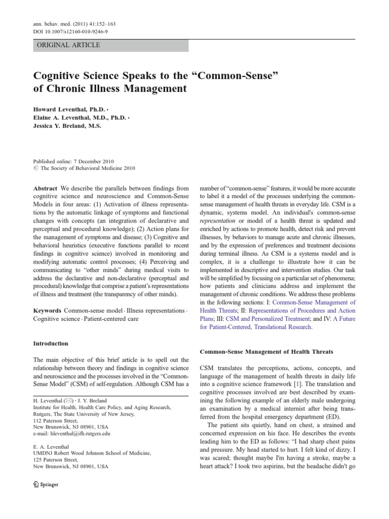 Leventhal-Common Sense | PDF | Perception | Concept