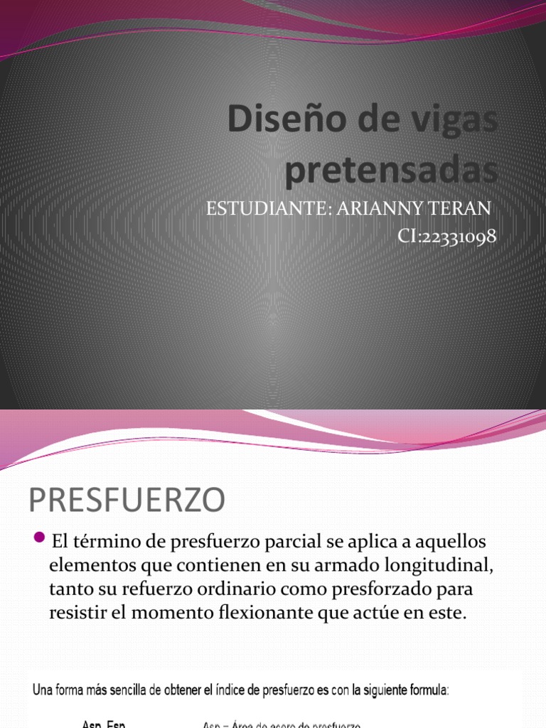 Diseño De Vigas Pretensadas Pdf Hormigón Física Aplicada E