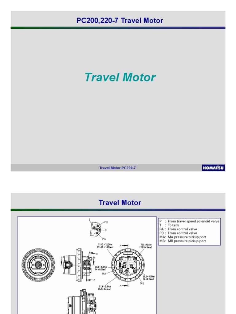 Operation and Components of the Travel Motor PC220-7 | PDF | Valve | Brake