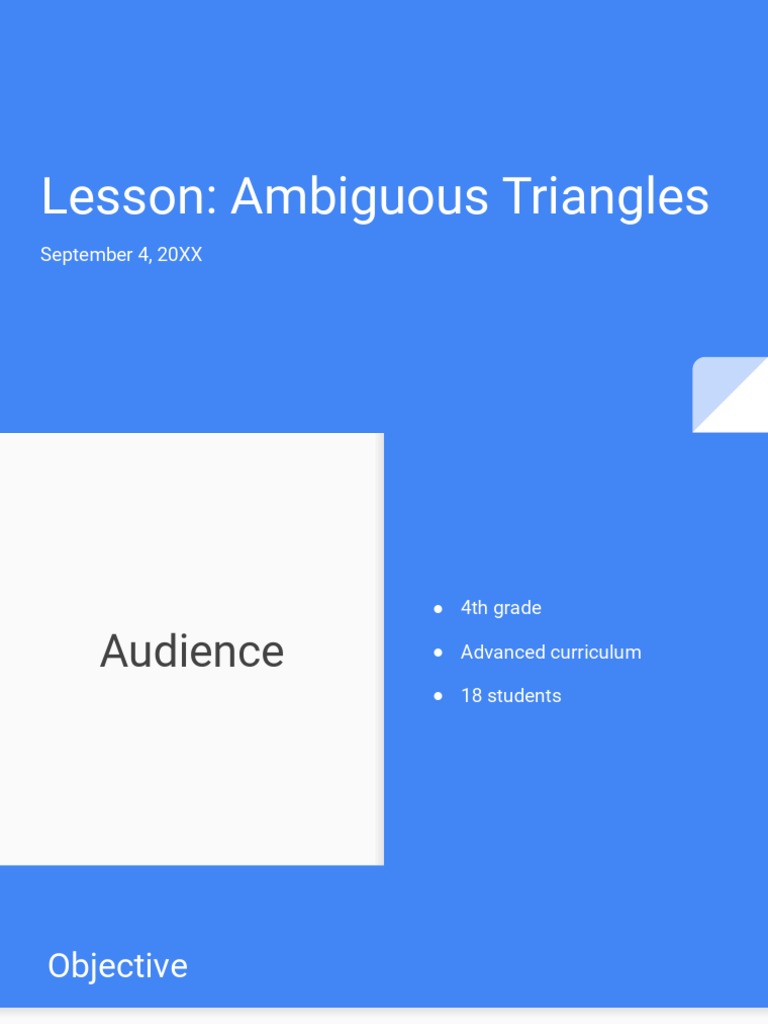 Lesson: Ambiguous Triangles: September 4, 20XX | PDF