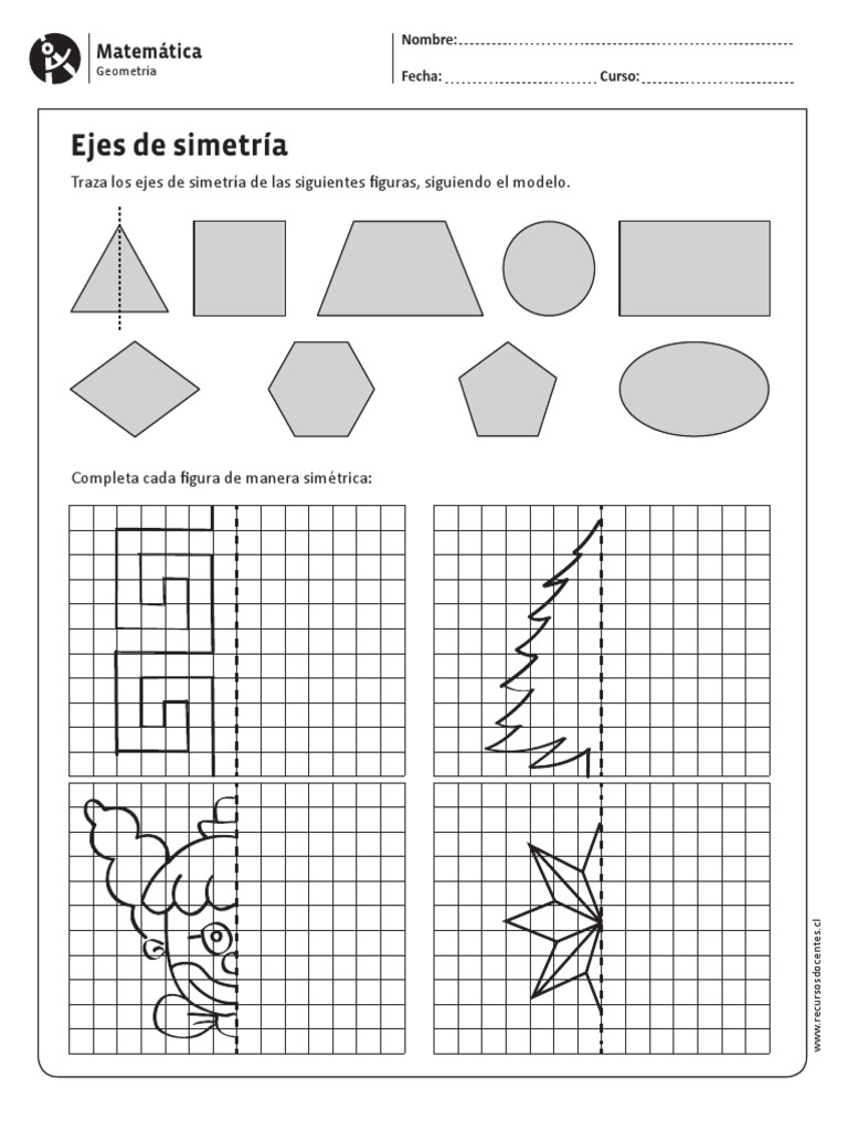 Ejercicios De Ejes De Simetría Para Niños Pdf