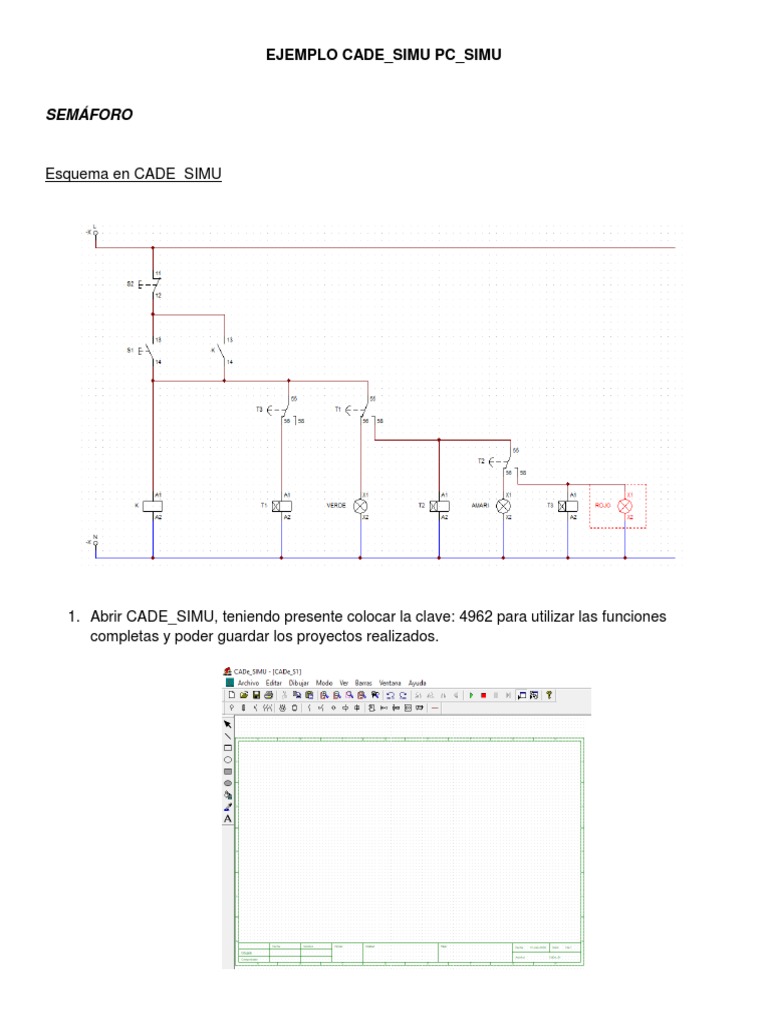 Semáforo en CADE_SIMU y PC_SIMU | PDF | Diodo emisor de luz | Software