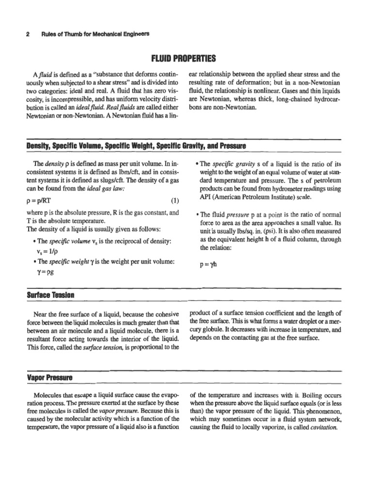 Fluid Properties: Density, Specific Volume, Specific Weight, Specific Gravity, and Pressure ...
