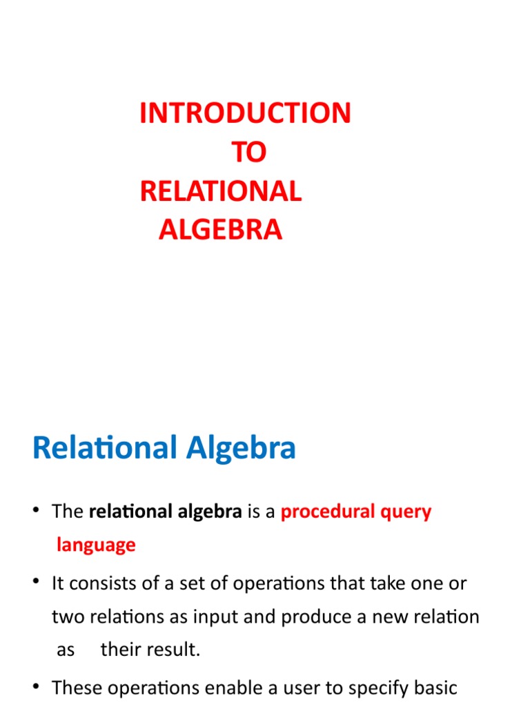 Relational Algebra in Dbms | PDF | Relational Model | Scientific Modeling
