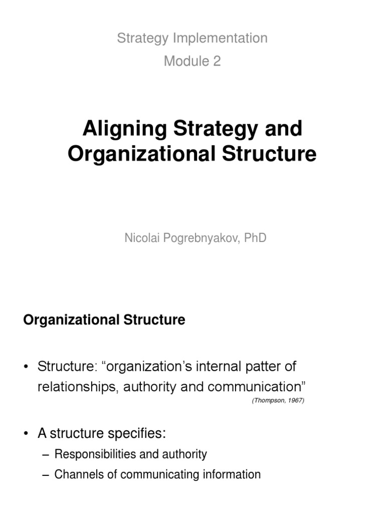 Strategy and Organizational Structure Insights | PDF | Organizational ...