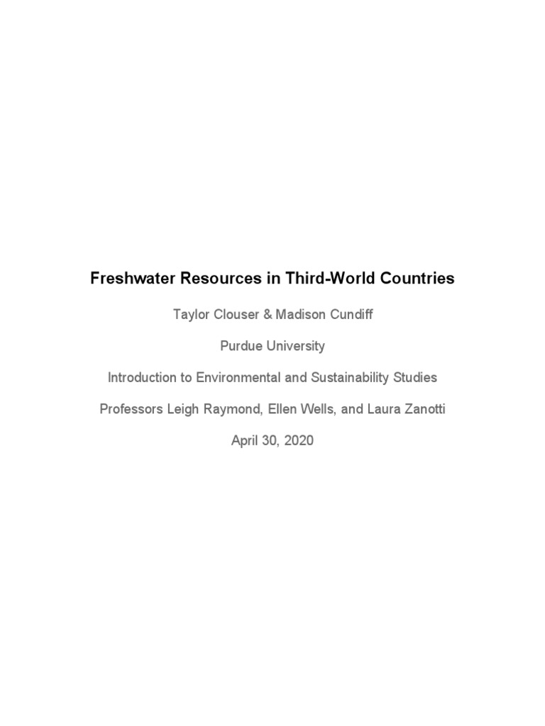 Ess Final Paper 2 | PDF | Sanitation | Water Resources