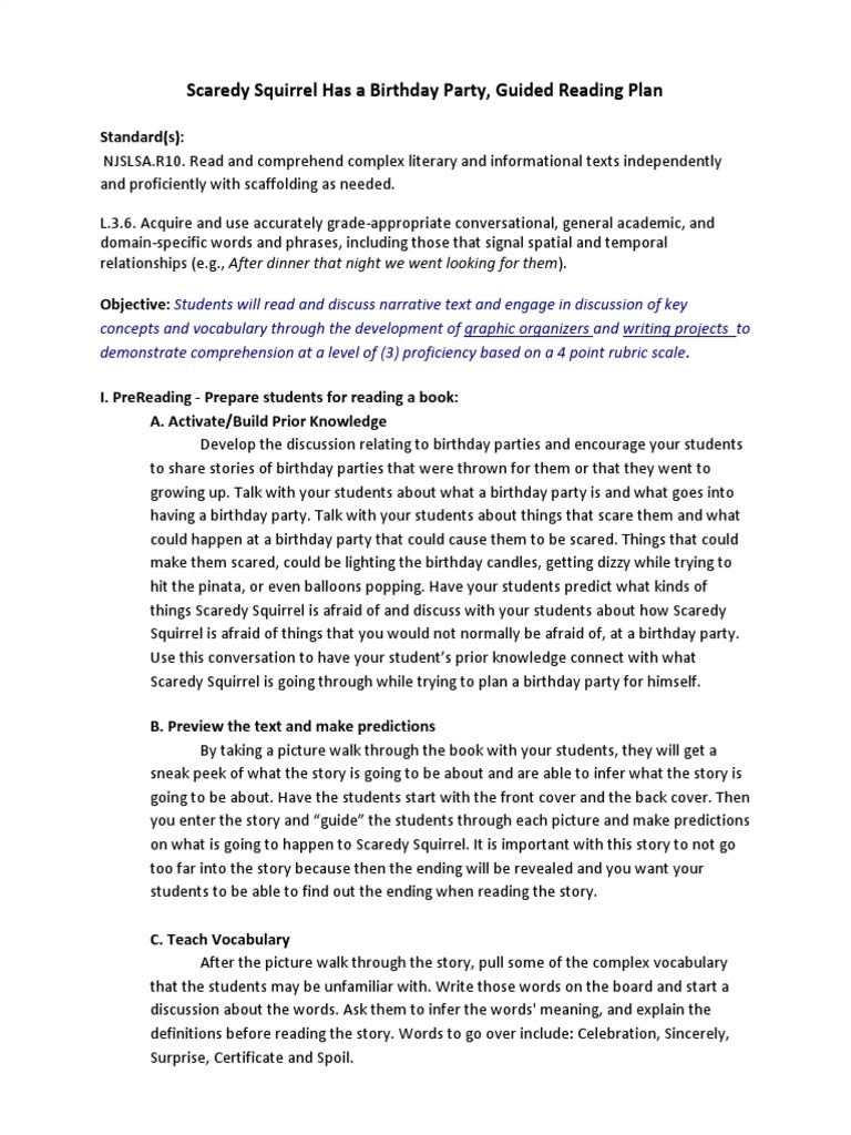 Guided Reading Plan Template Notes Parts 1-5 Sum20 1 | PDF | Vocabulary ...