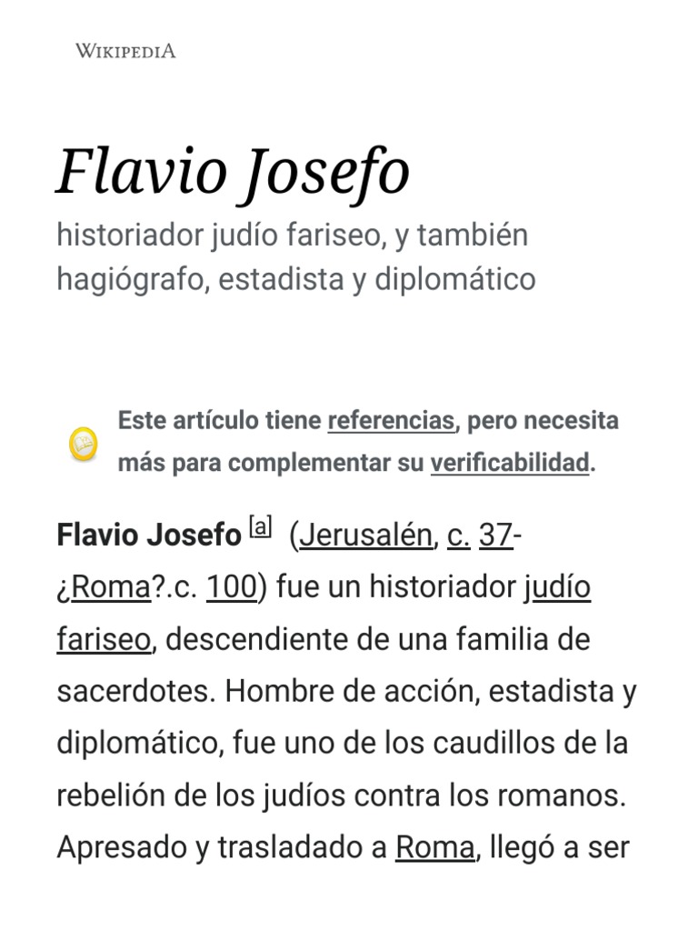 Flavio Josefo - Wikipedia, La Enciclopedia Libre | PDF | Josefo ...