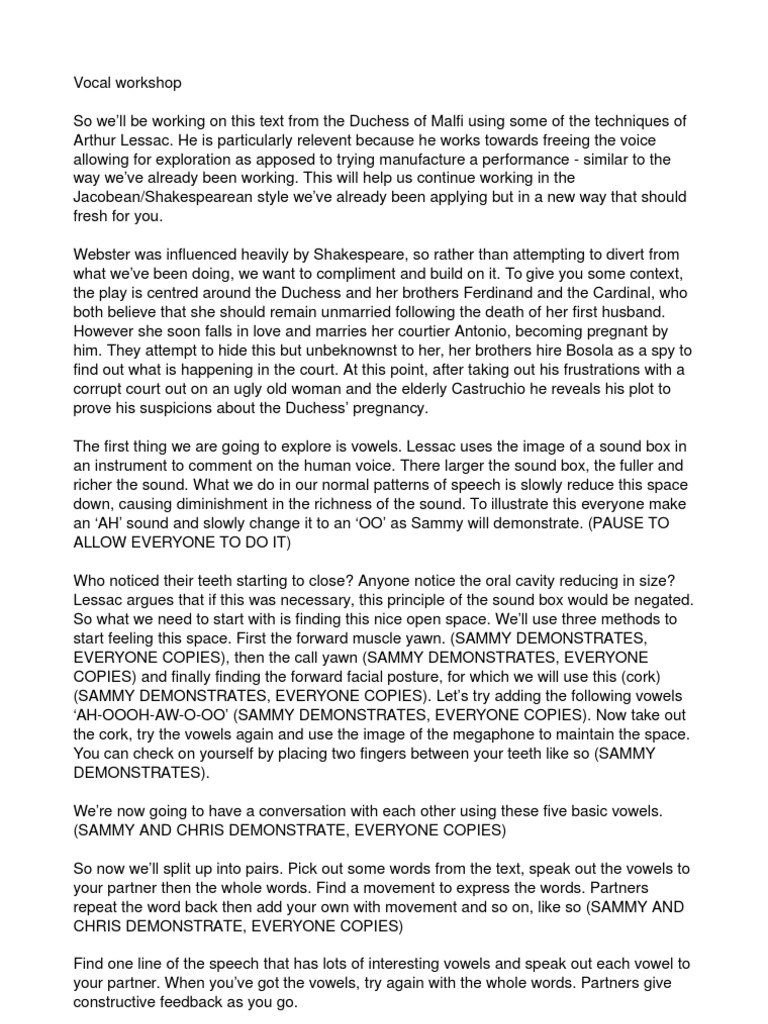 Lessac Work | PDF | Consonant | Speech