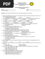 Grade 7 Science Examination Second Quarter | PDF | Plants | Reproduction